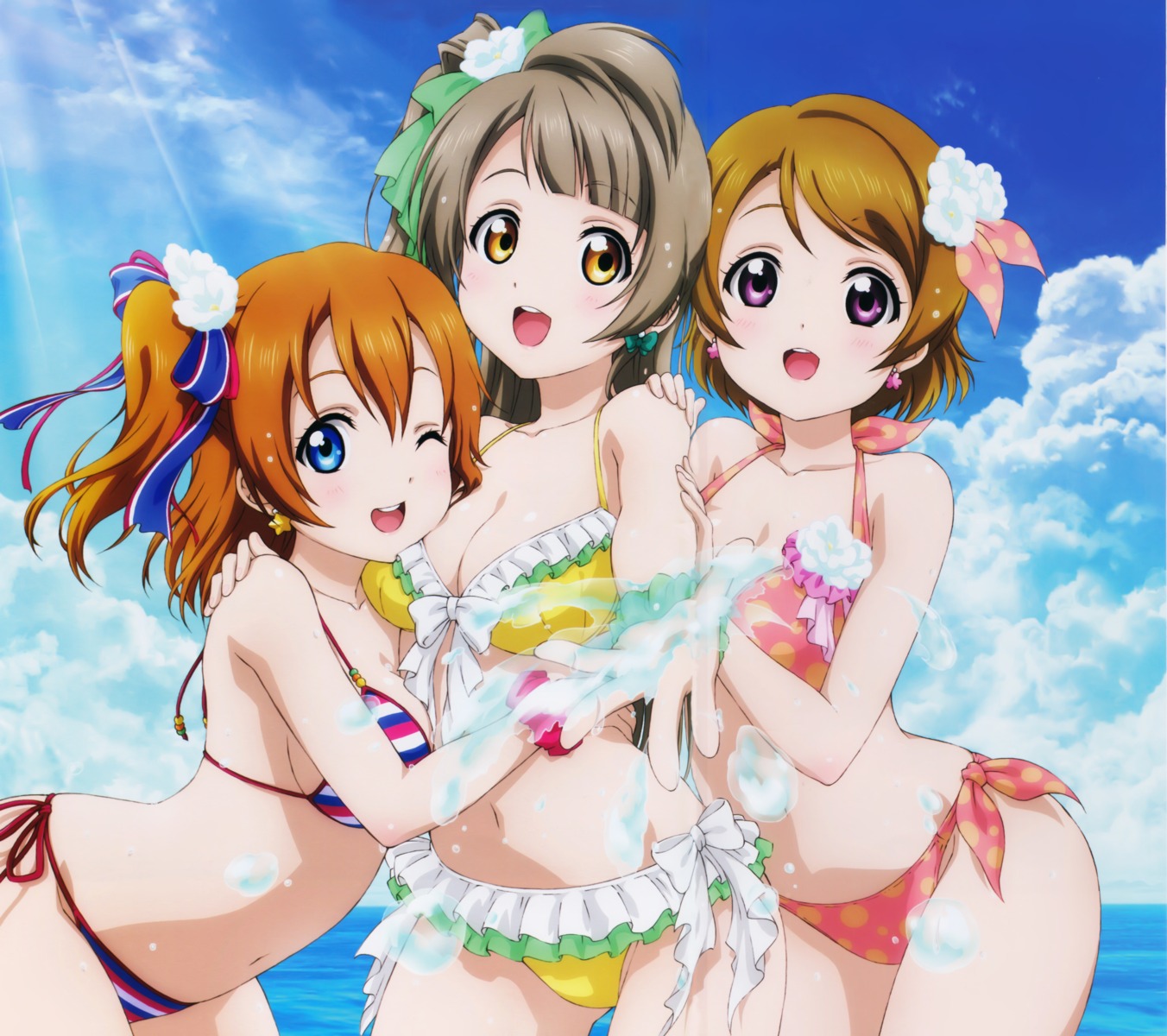 love live! koizumi hanayo kousaka honoka minami kotori bikini swimsuits | #297016 | yande.re